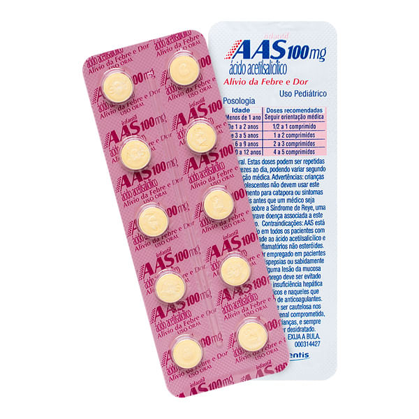 AAS 100MG 10 COMPRIMIDOS - Drogaria Catarinense