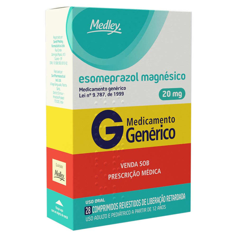 ESOMEPRAZOL MEDLEY COM 28 COMPRIMIDOS REVESTIDO LIBERACAO RETARDADA ...