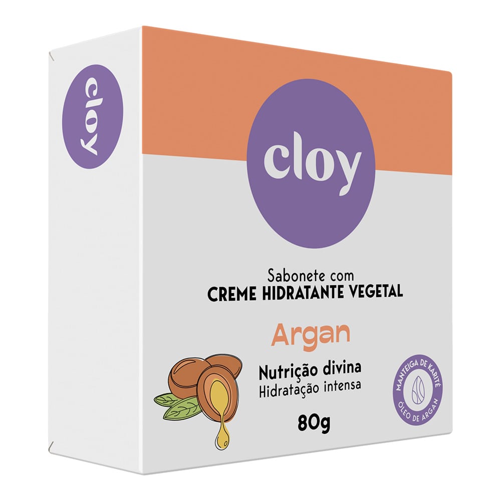 SABONETE CLOY BARRA COM HIDRATANTE VEGETAL 80GR ARGAN - Drogaria ...
