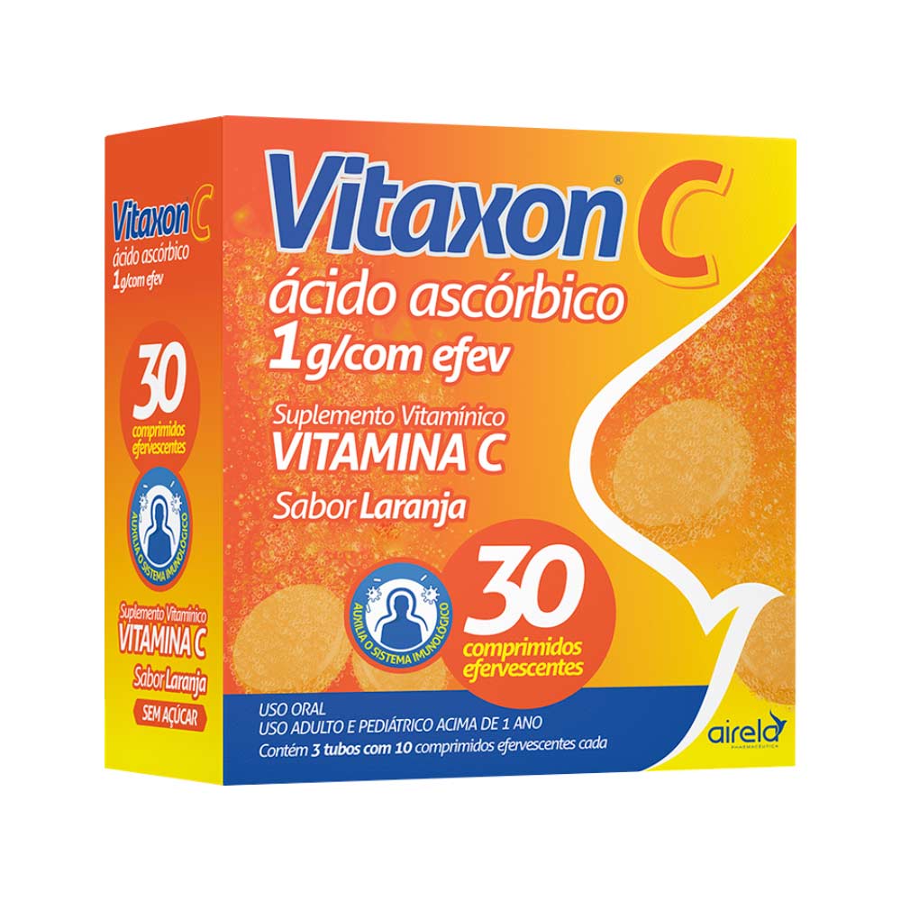VITAXON C COM 30 COMPRIMIDOS EFERVESCENTES 1G LARANJA - Drogaria ...