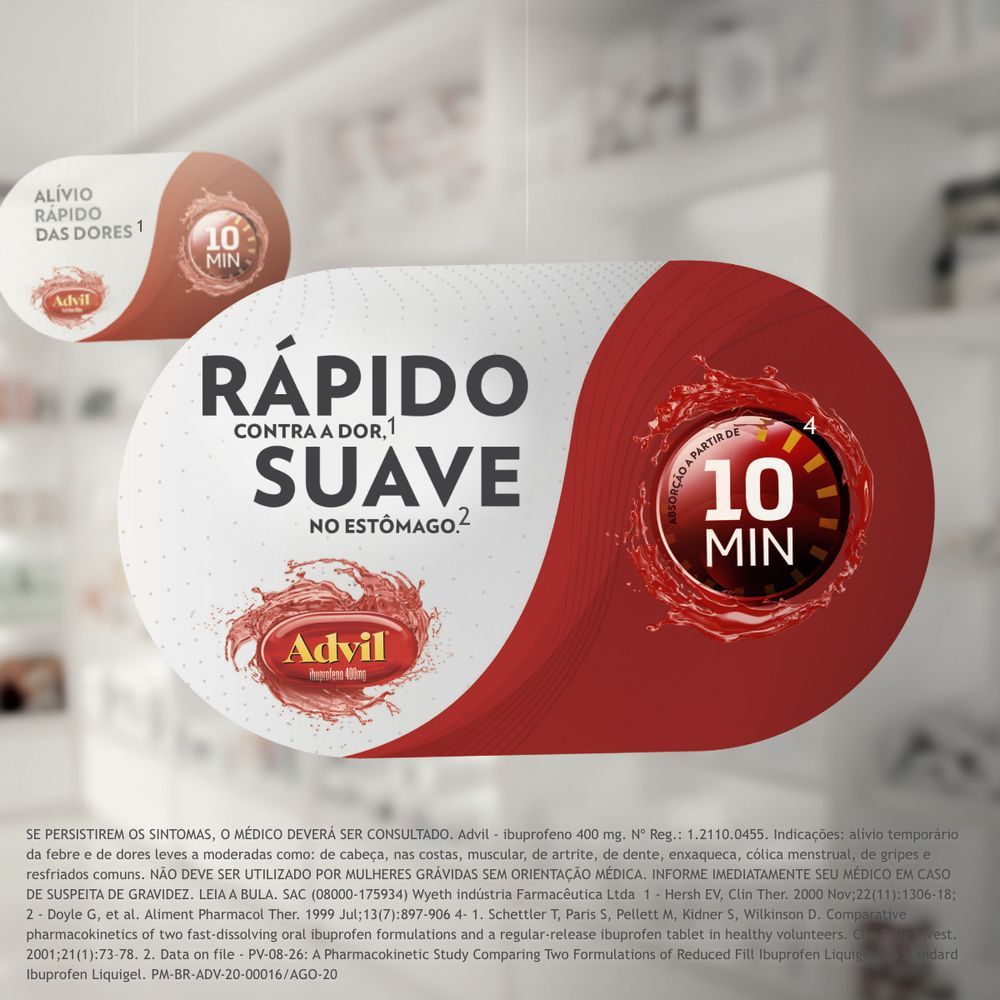 Advil Alivio Rapido Da Dor De Cabeca E Enxaqueca Com Ibuprofeno 400mg 8 ...