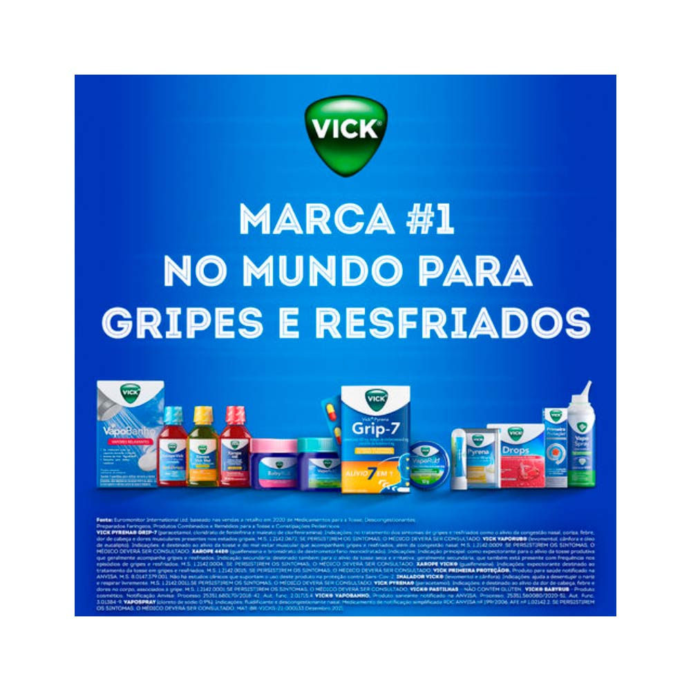 VICK PYRENA GRIP-7 GRIPE COM 20 CAPSULAS 400+4+4MG RESFRIADO - Drogaria ...