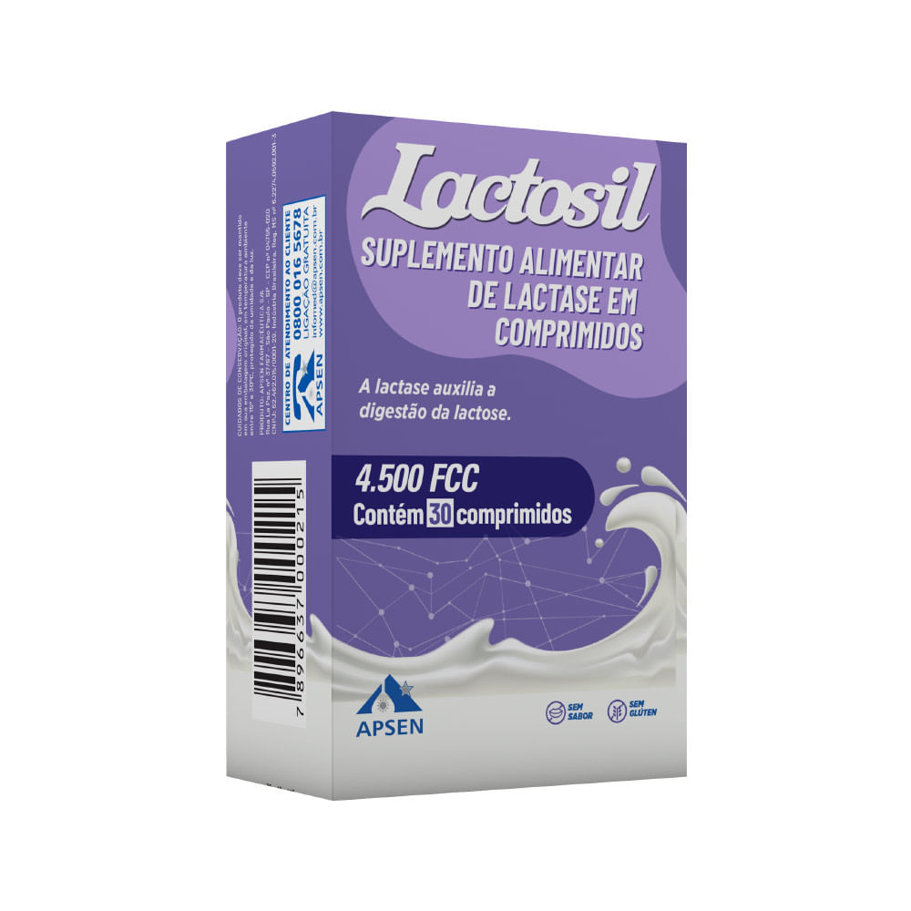 LACTOSIL COM 30 COMPRIMIDOS 4500 FCC - Drogaria Catarinense