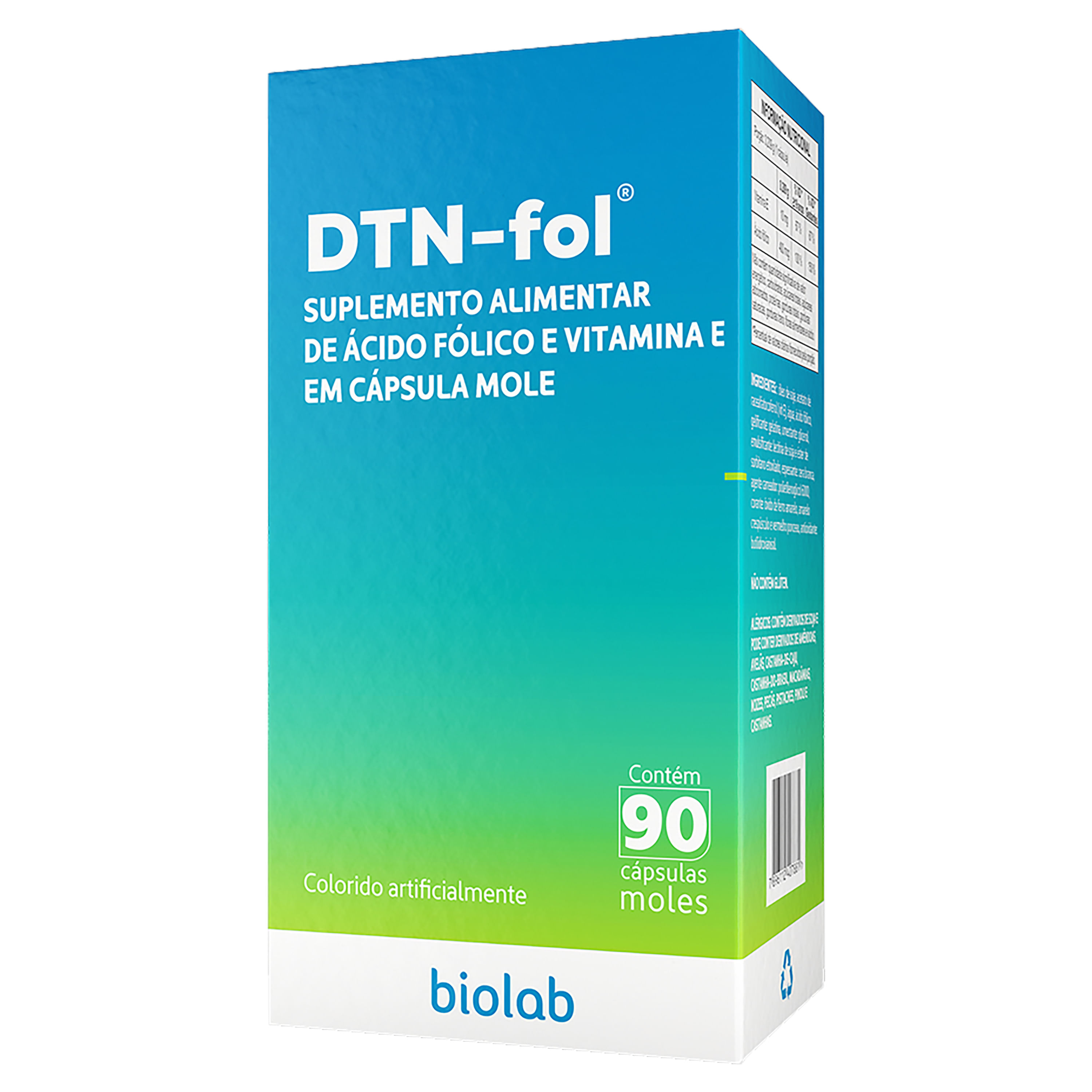 SUPLEMENTO ALIMENTAR DE ÁCIDO FÓLICO E VITAMINA E DTN-FOL 90 CÁPSULAS ...