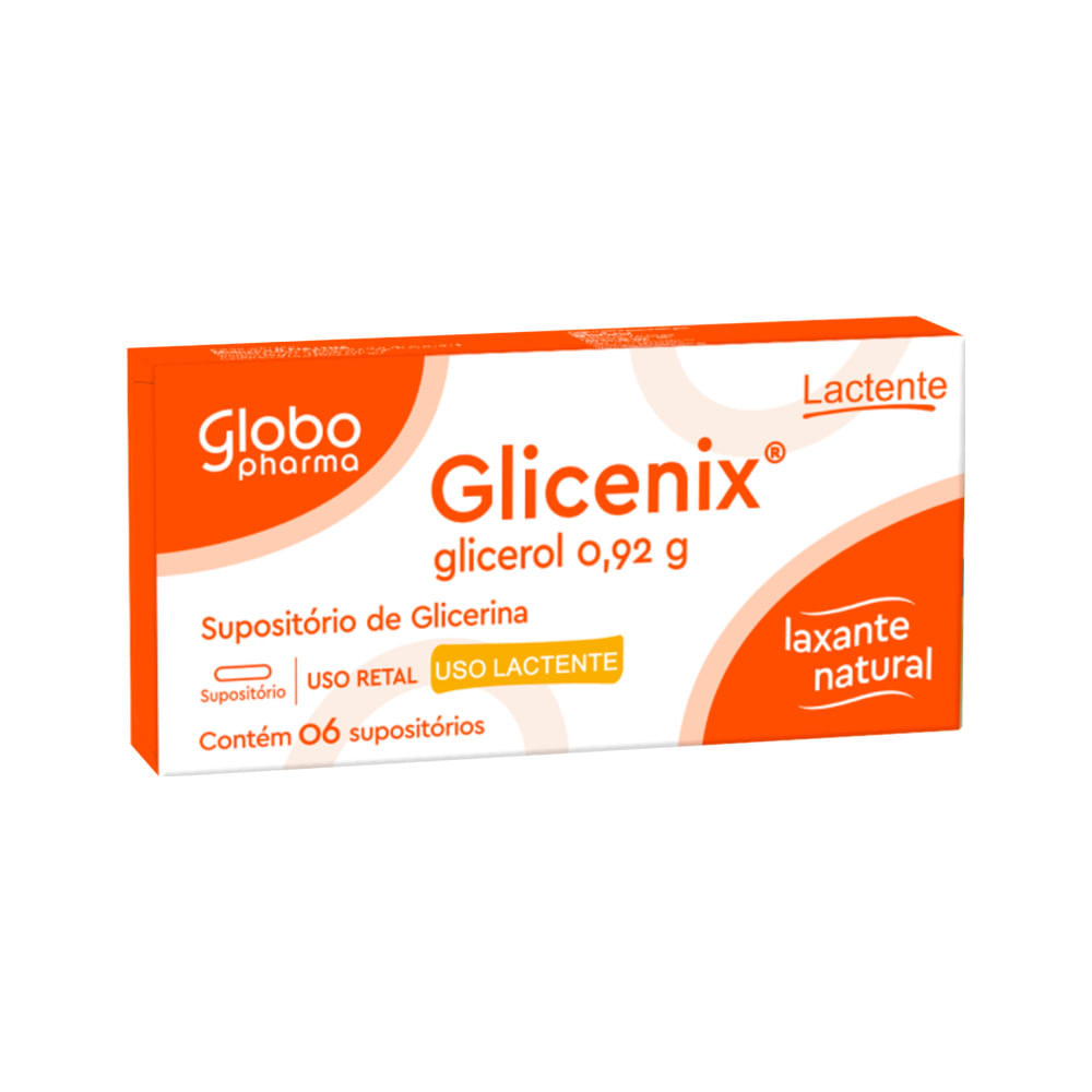 GLICENIX SUPOSITORIO DE GLICERINA 0,92GR COM 6 LACTANTE GLOBO PHARMA ...