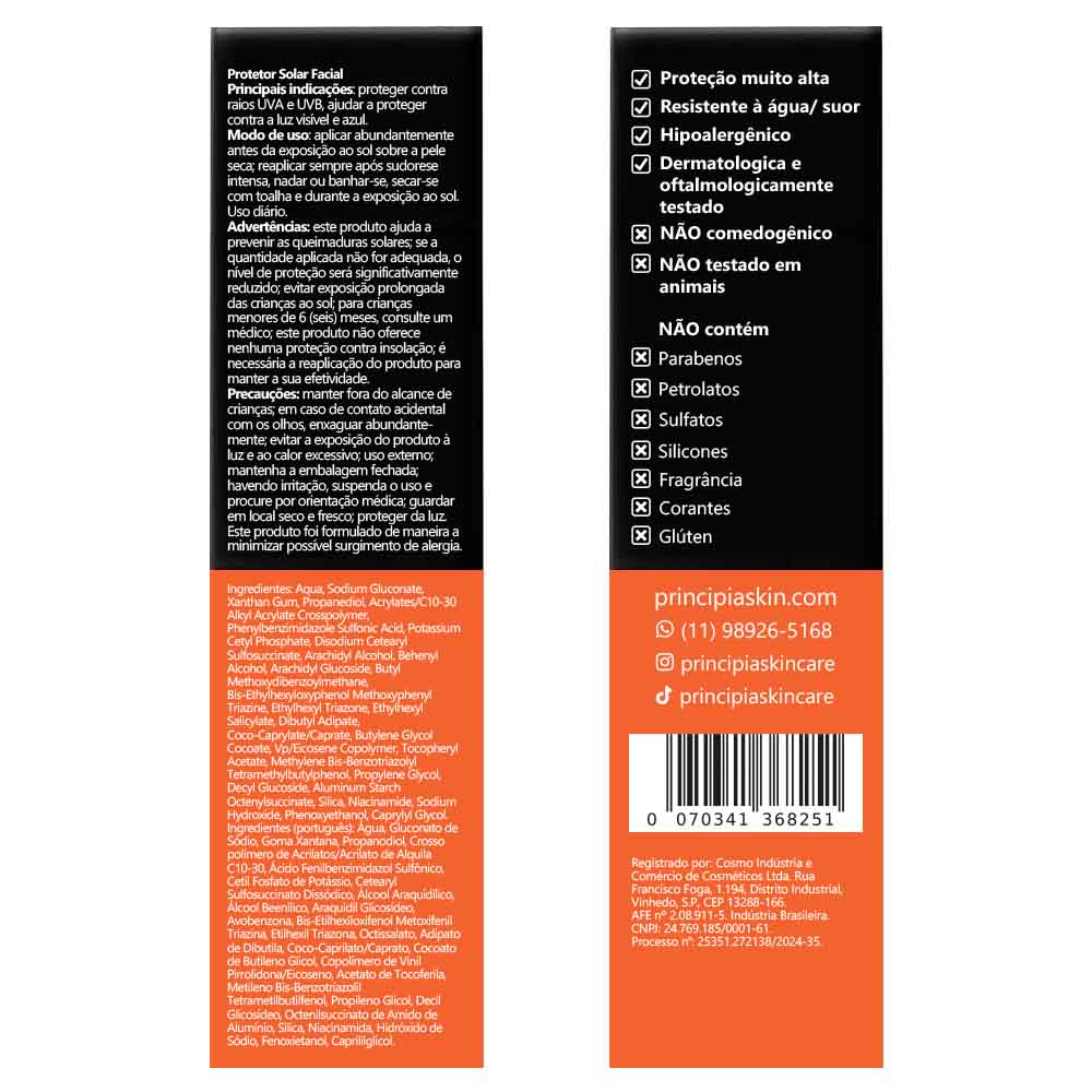 PROTETOR SOLAR FACIAL PRINCIPIA PS-01 FPS99 40ML - Drogaria Catarinense