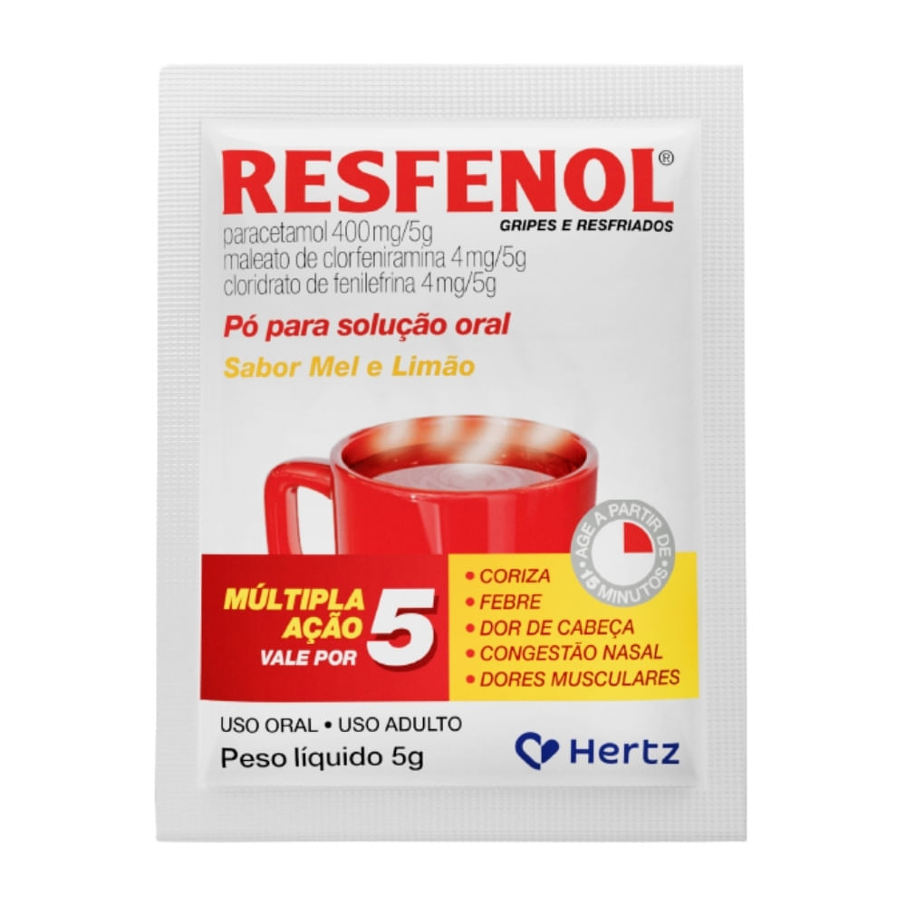 RESFENOL MEL E LIMÃO PÓ PARA SOLUÇÃO ORAL 5G - Drogaria Catarinense