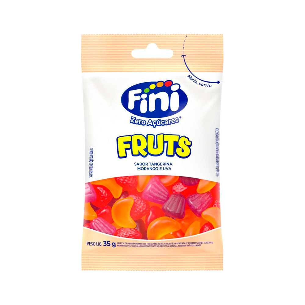 BALA FINI ZERO ACUCARES FRUTS 35GR - Drogaria Catarinense